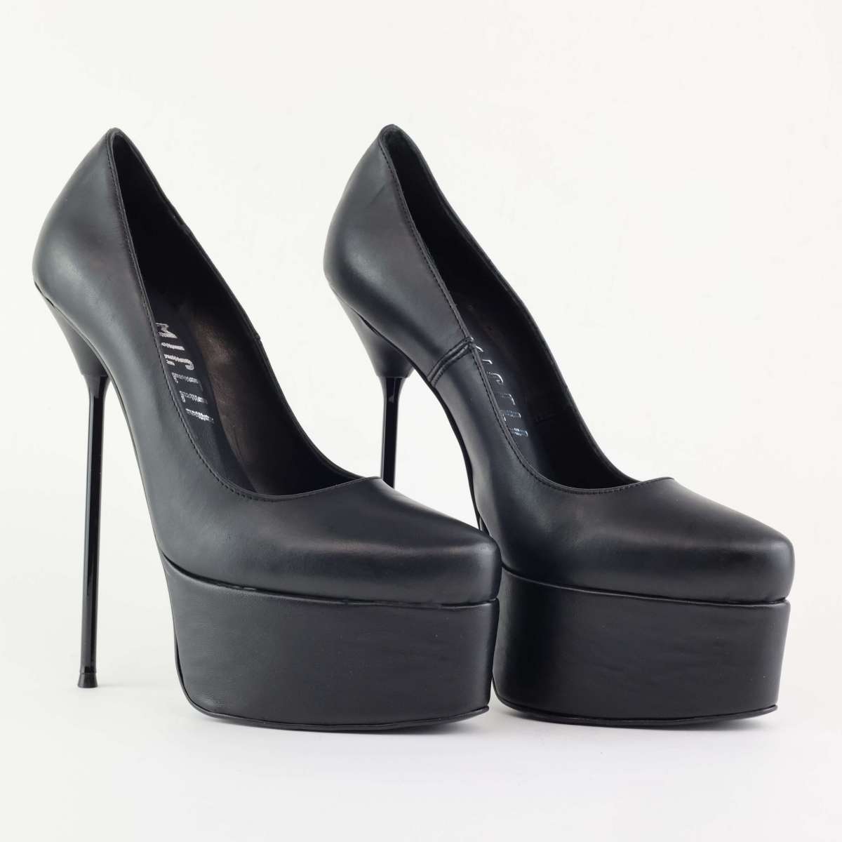 Schwarze extrem High Heels mit Plateau von MICELI | Fashion Unlimited