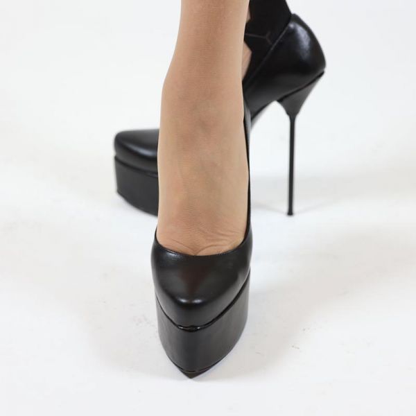 Schwarze extrem High Heels mit Plateau von MICELI | Fashion Unlimited