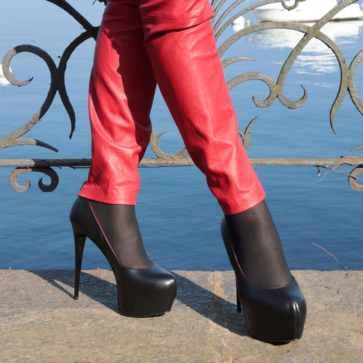 Plateau Pumps schwarz Leder mit verdecktem Plateau von MICELI | Fashion ...